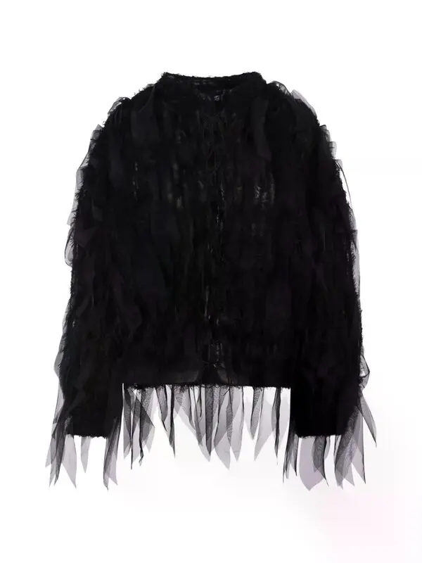 PAULINE DUJANCOURT Tulle Panel Jacket - Black