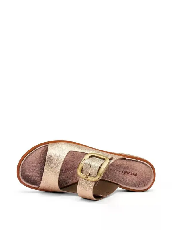 FRAU Buckled Laminated-leather Sandals - Gold