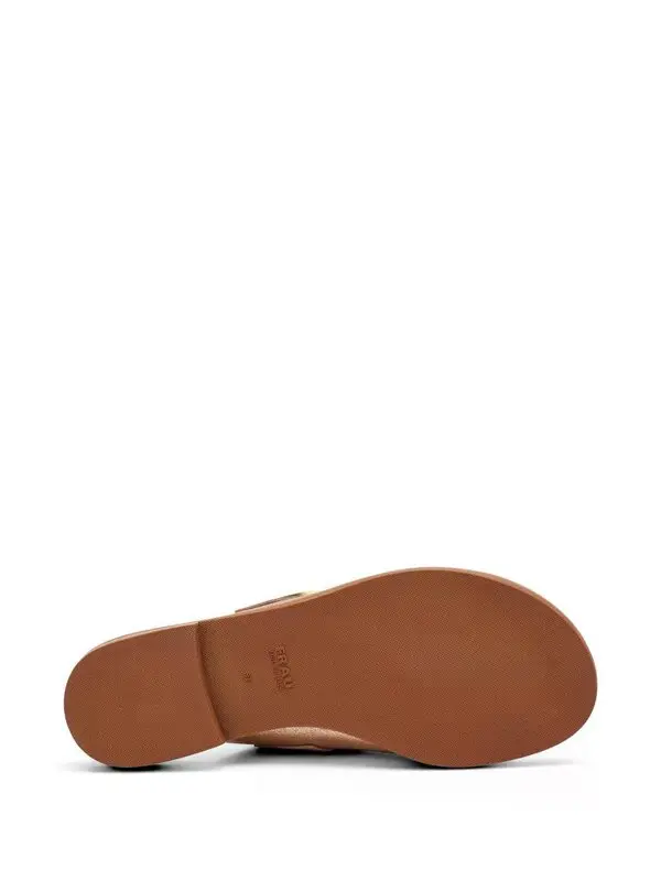 FRAU Buckled Laminated-leather Sandals - Gold