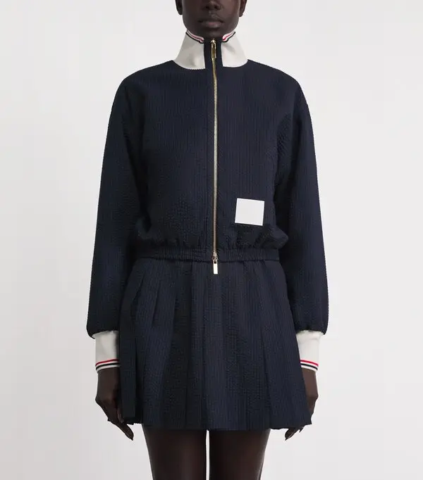 Thom Browne Wool Seersucker Track Jacket