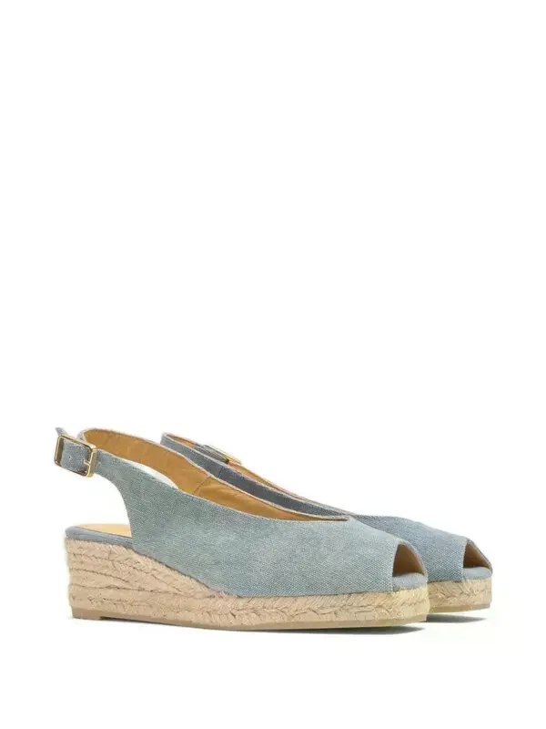 CastaÑer Dosalia Peep-toe Canvas Espadrilles - Blue