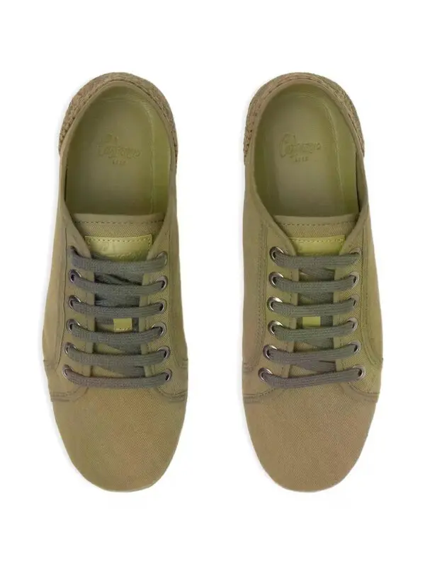 CastaÑer Lexi Jute-heel Lace-up Sneakers - Green