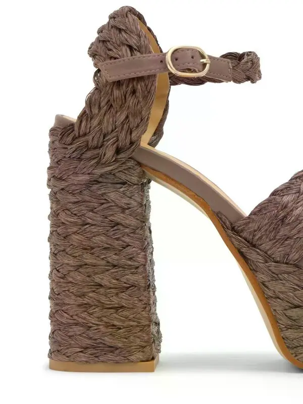 CastaÑer Braided Platform Sandals - Brown