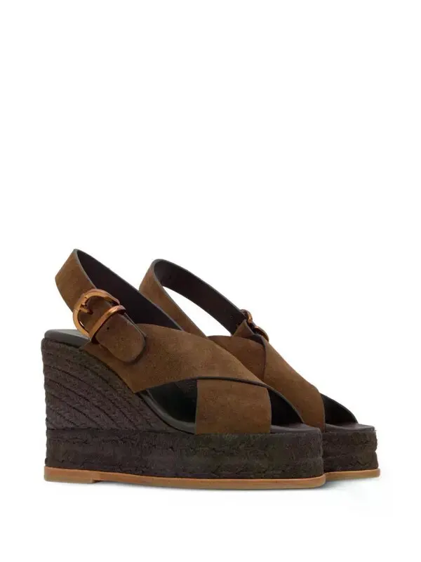 CastaÑer Suede Wedge Espadrilles - Brown