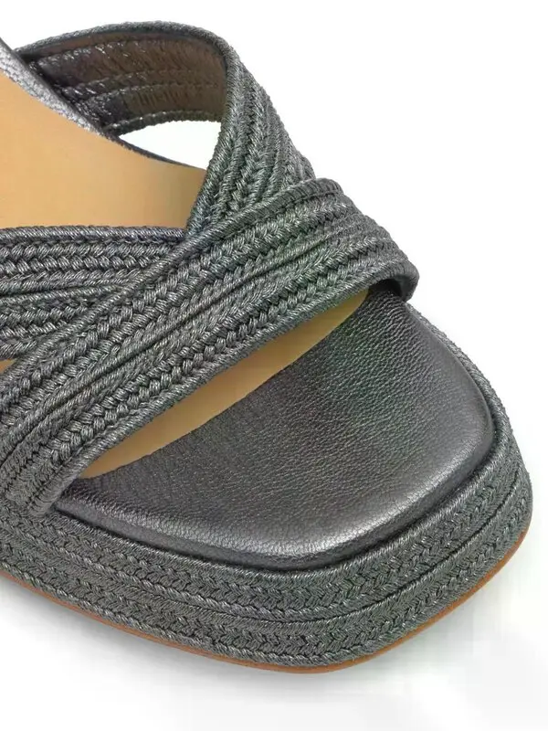 CastaÑer Metallic Braided Platform Sandals