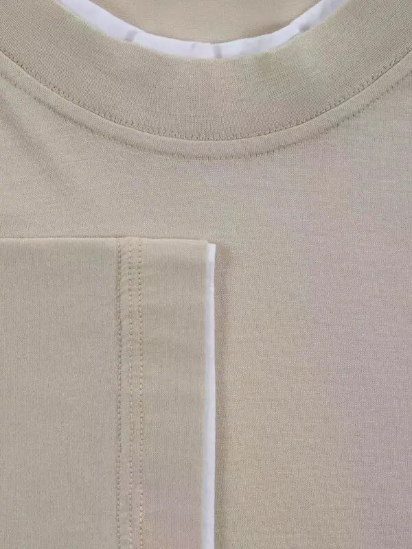 PAOLO PECORA Double-layer Loose-fit T-shirt - Neutrals