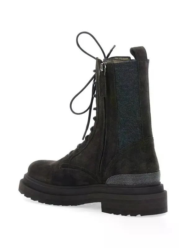 Brunello Cucinelli Lace-up Monili-embellished Boots