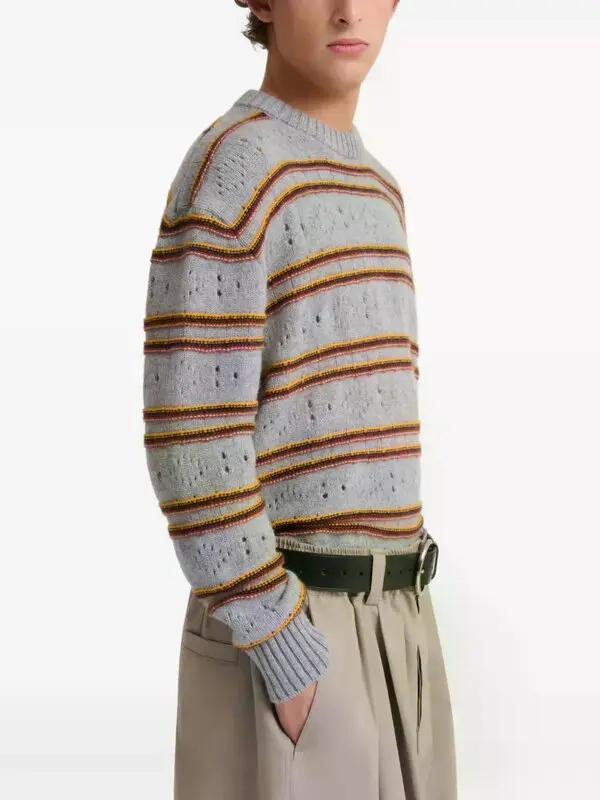 Marni Distressed Striped-knit Sweater