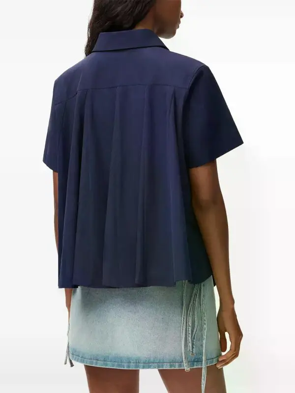 Loewe Anagram Embroidered Cotton Shirt - Blue