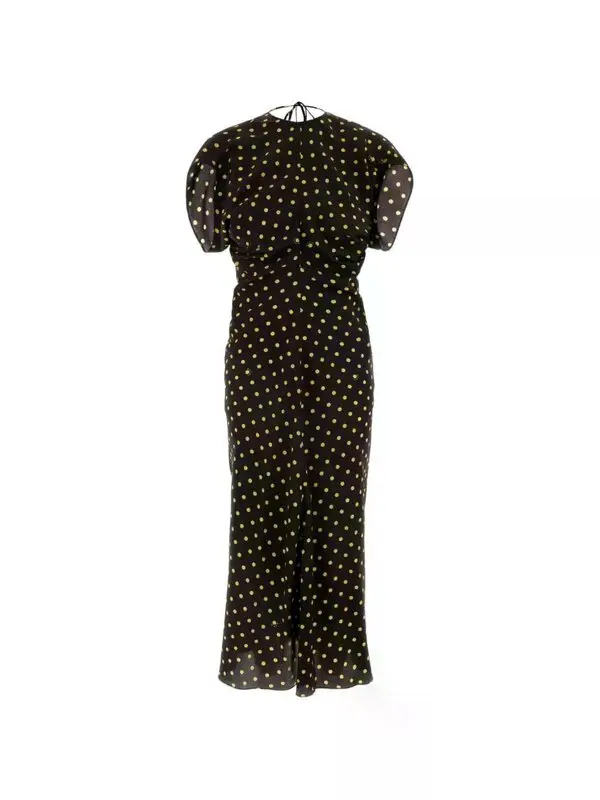Marni Polka-dot Ruched Midi Dress
