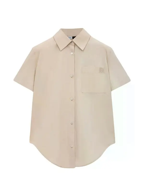 Loewe Embroidered Cotton Shirt - Neutrals
