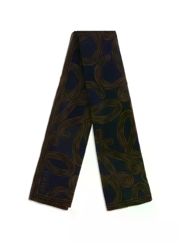 Loewe Anagram-print Silk Scarf - Blue