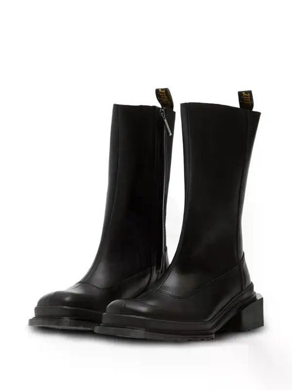 Dr. Martens Leather Square Toe Zip Up Boots