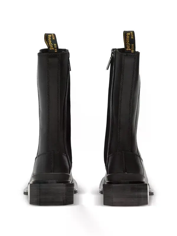 Dr. Martens Leather Square Toe Zip Up Boots