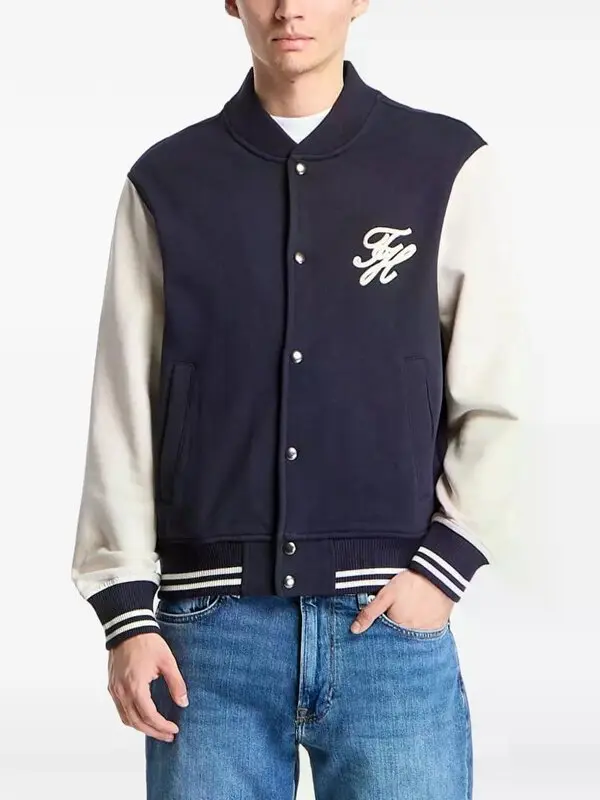 Tommy Hilfiger Logo-embroidered Colour-block Bomber Jacket