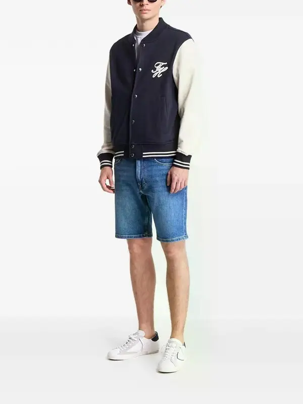 Tommy Hilfiger Logo-embroidered Colour-block Bomber Jacket