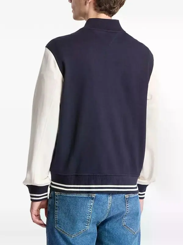 Tommy Hilfiger Logo-embroidered Colour-block Bomber Jacket