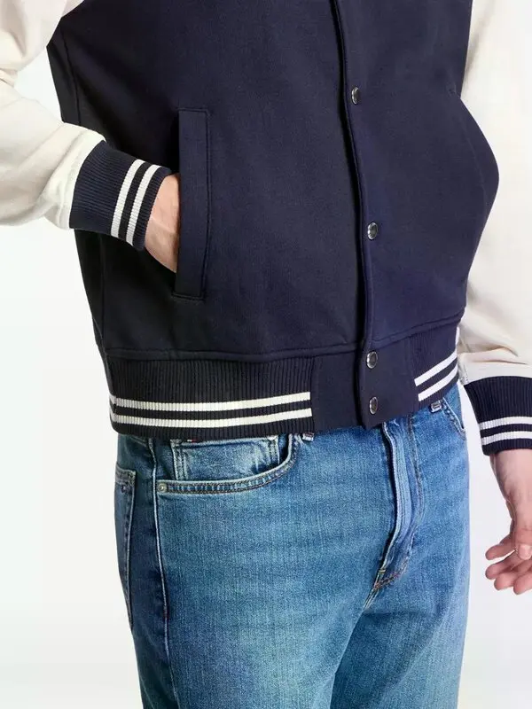Tommy Hilfiger Logo-embroidered Colour-block Bomber Jacket