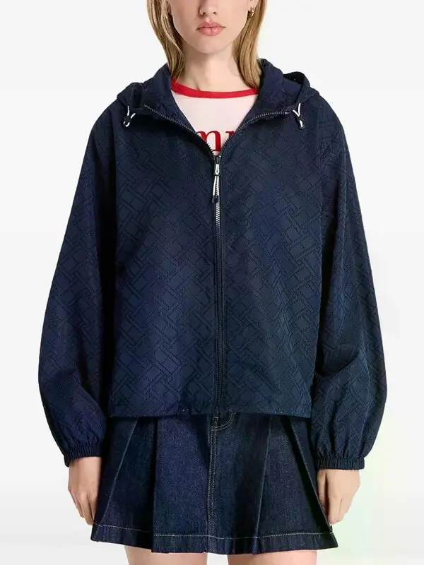 Tommy Hilfiger Monogram-perforated Hooded Jacket