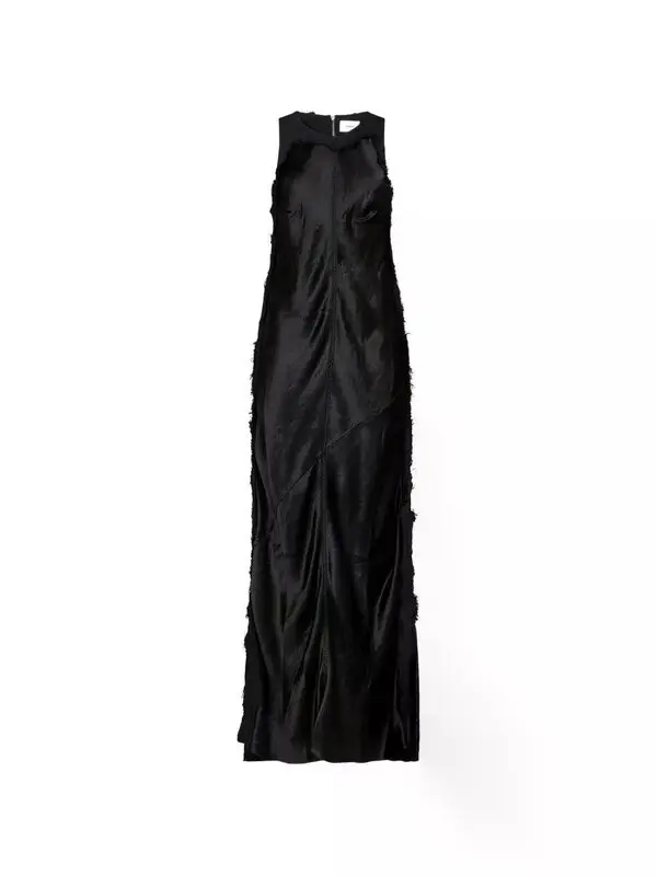 HAIKURE Bias-cut Maxi Dress With Frayed Inserts - Black