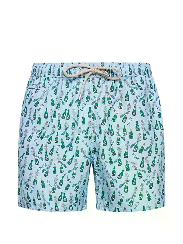 MC2 SAINT BARTH Happy Sabrage Print Swim Shorts - Blue