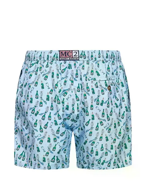 MC2 SAINT BARTH Happy Sabrage Print Swim Shorts - Blue
