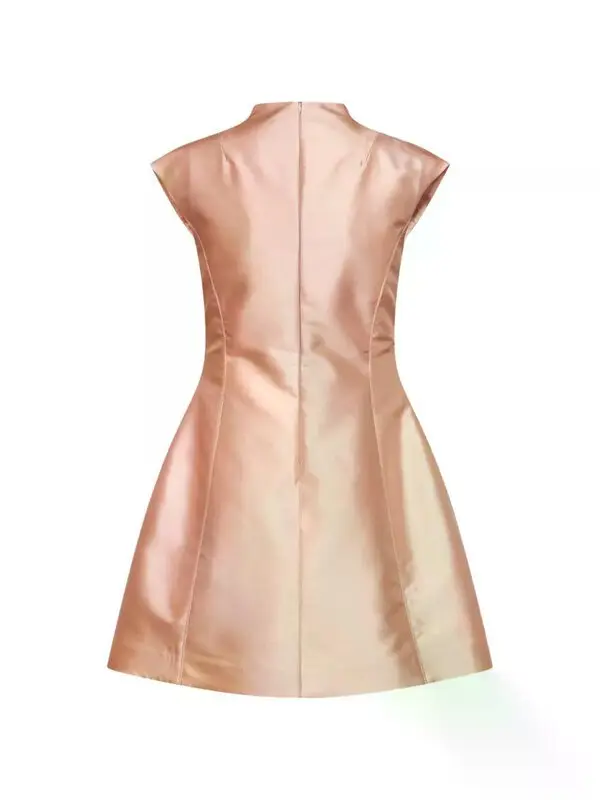 BLANCA VITA Flared Skirt V-neck Dress - Pink