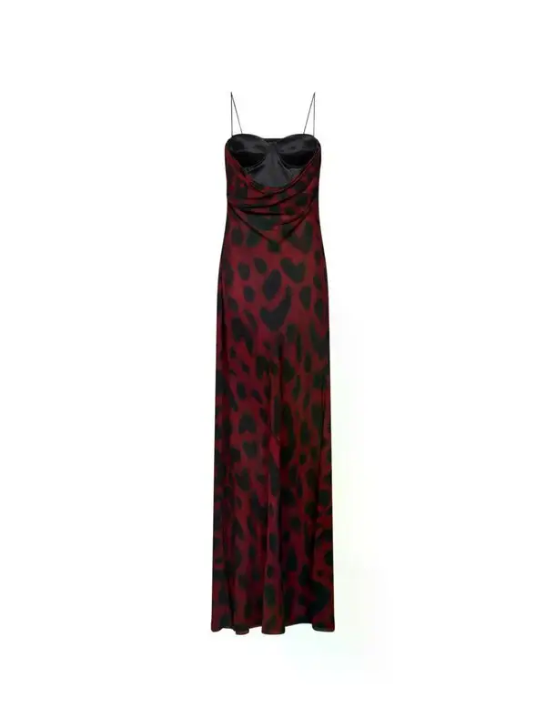 Alex Perry Animalier Print Draped Maxi Dress - Black