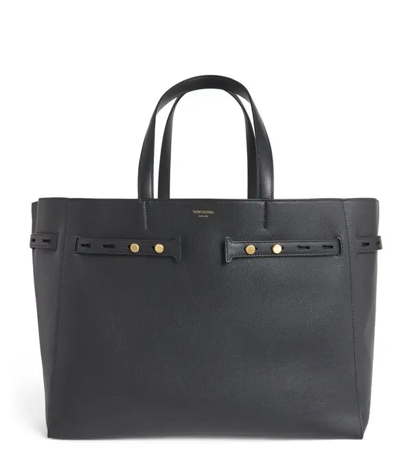 Thom Browne Leather Cabas Tote Bag