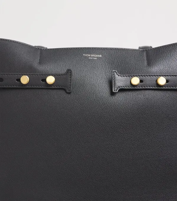 Thom Browne Leather Cabas Tote Bag