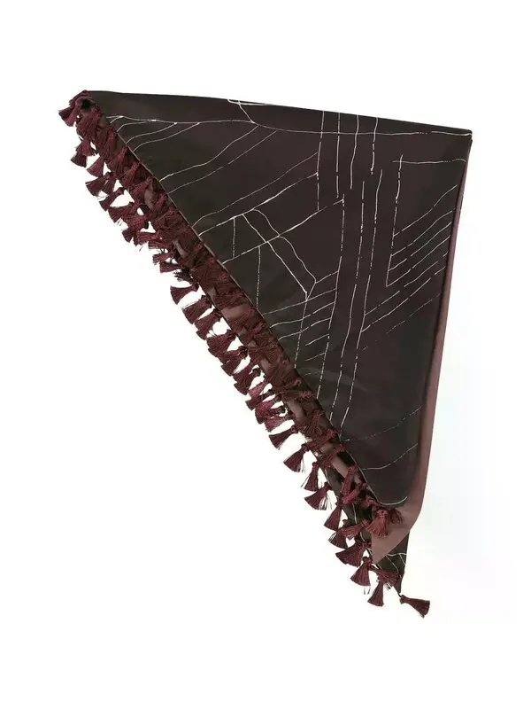 ALYSI Tassel-trim Abstract-print Scarf