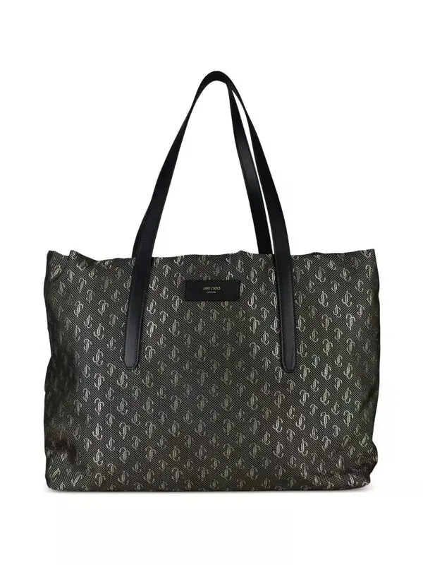 JIMMY CHOO Logo Monogram Shoulder Bag - Black