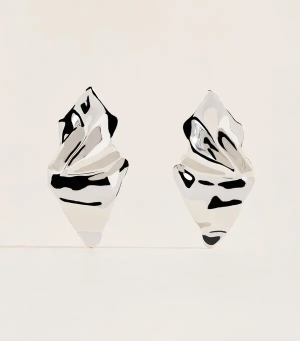 Alexis Bittar Small Sculptural Earrings - Silver