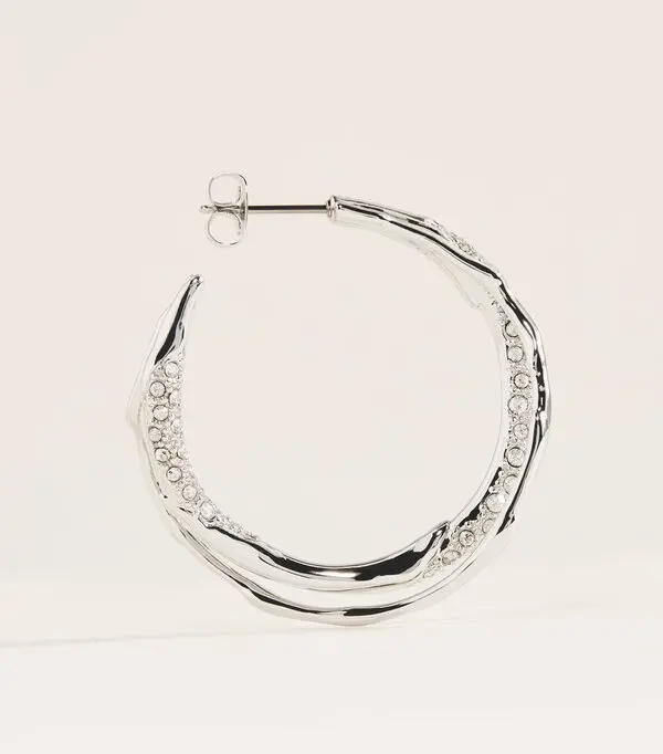 Alexis Bittar Small Solanales Crystal Twist Hoop Earrings