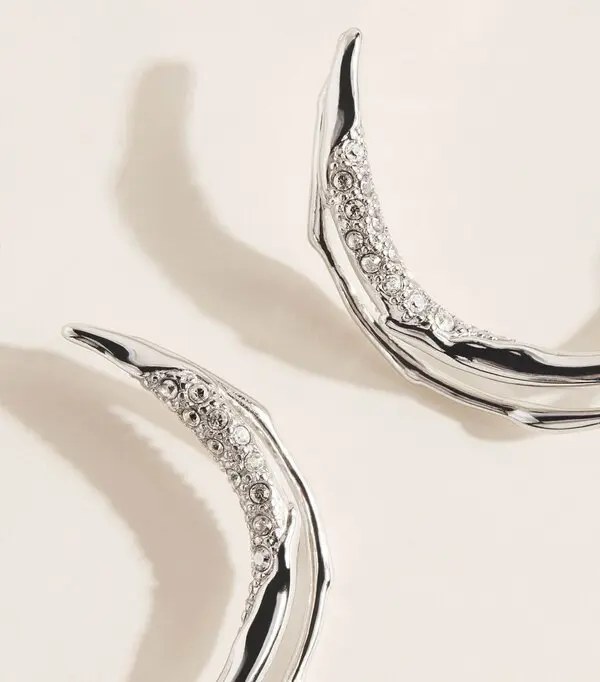 Alexis Bittar Small Solanales Crystal Twist Hoop Earrings