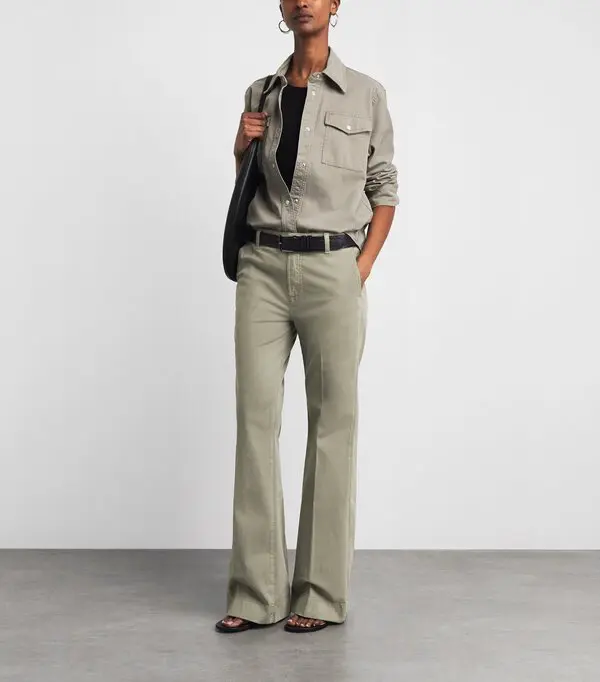 7 For All Mankind Modern Dojo Soho Wide-leg Jeans - Green