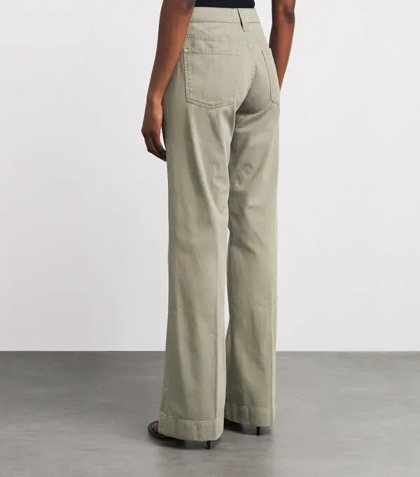 7 For All Mankind Modern Dojo Soho Wide-leg Jeans - Green