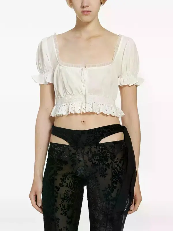 DAISY Lace-trimmed Blouse - White