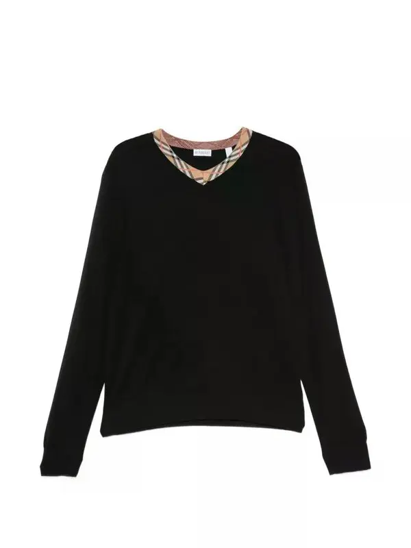Burberry Check-trim V-neck Sweater