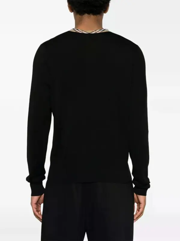 Burberry Check-trim V-neck Sweater