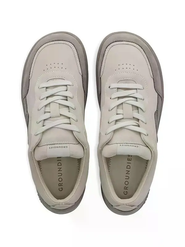 GROUNDS Panelled Suede Lace-up Sneakers