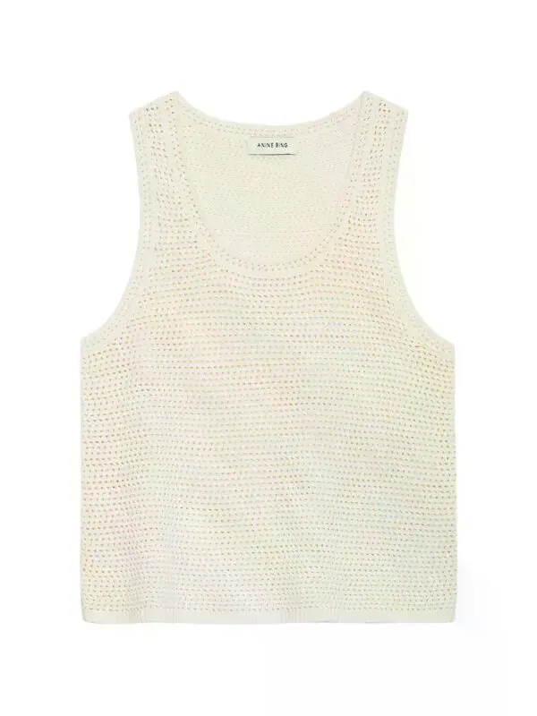 ANINE BING Crochet-knit Tank Top - Neutrals