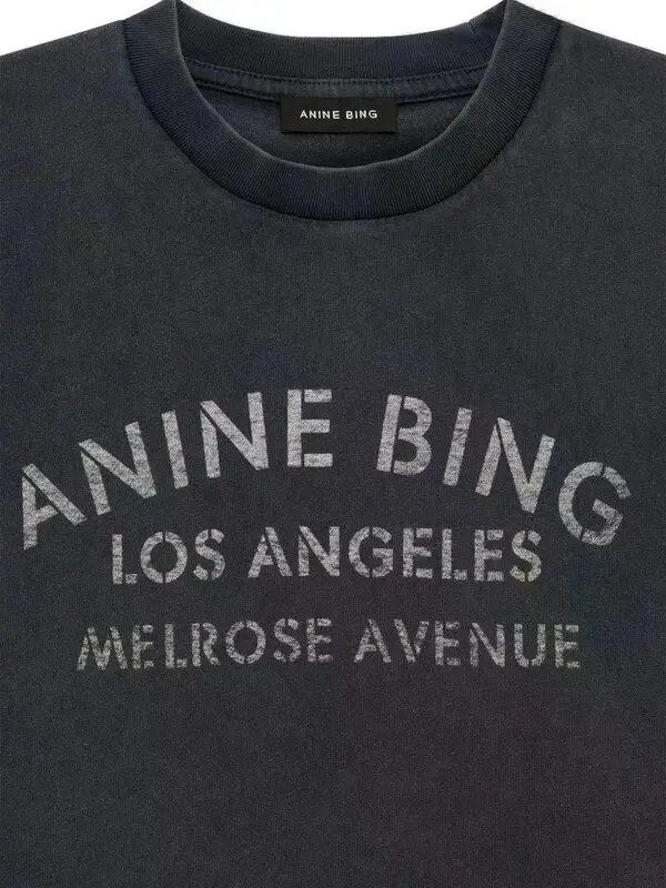 ANINE BING Melrose Stencil-print Cotton T-shirt