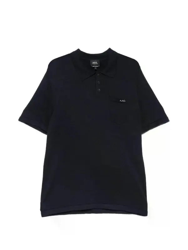 A.p.c. Gide Logo-embroidered Chest-pocket Polo Shirt - Blue