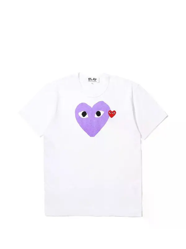 Play Comme Des Garcon Heart-graphic T-shirt - White
