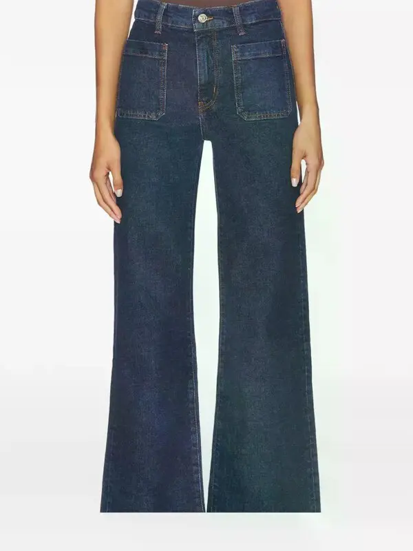 FRAME Flared Jeans With Contrast Topstitching