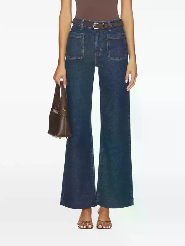 FRAME Flared Jeans With Contrast Topstitching