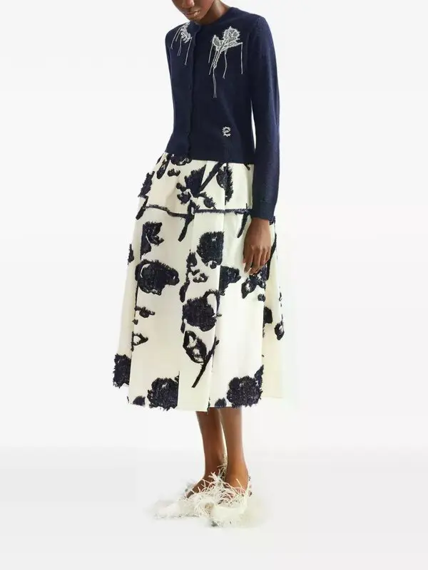 Erdem Lace Appliqué Fine-knit Cardigan