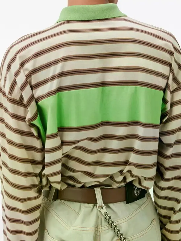 Versace Embroidered-logo Striped-intarsia Cotton Polo Shirt