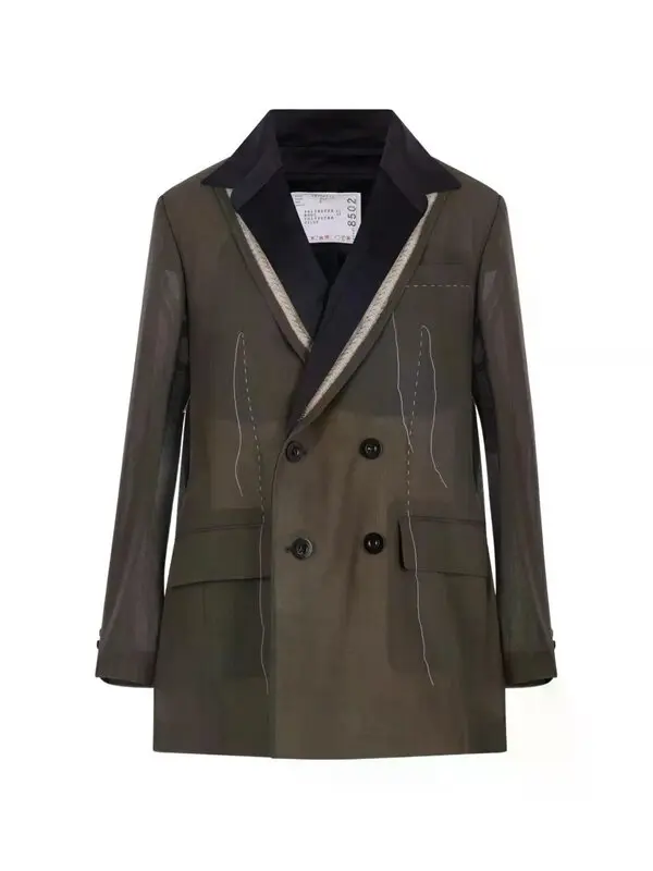 Sacai Double-breasted Pleated Jacket